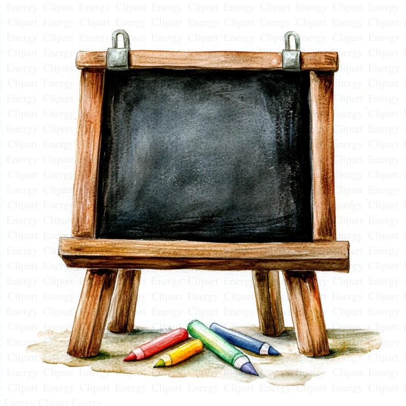 Watercolor Chalkboard Clipart | 5 High Quality Jpg's | Digital Download ...