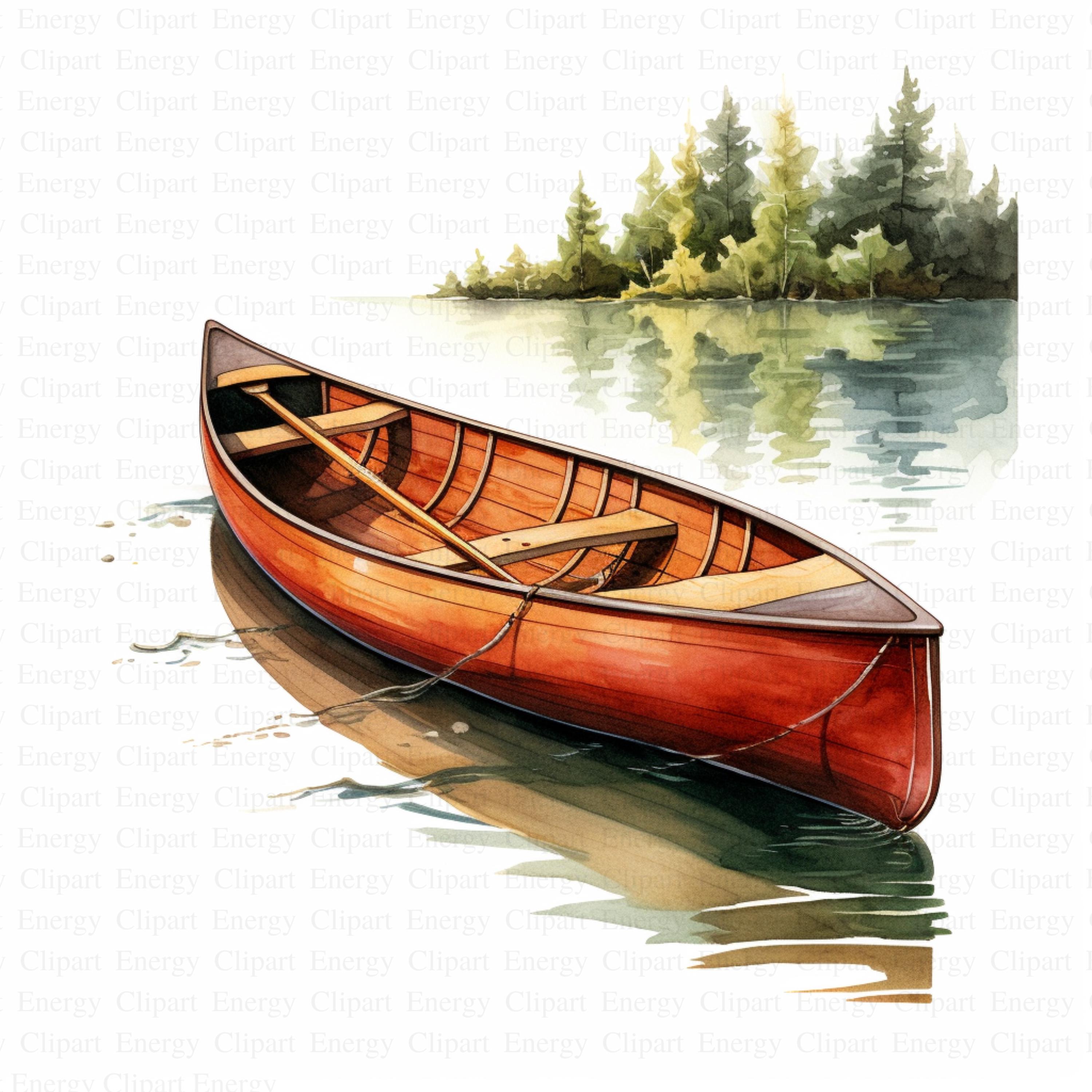 Vintage Canoe Clipart | 5 High Quality Jpg's | Digital Download | Canoe ...