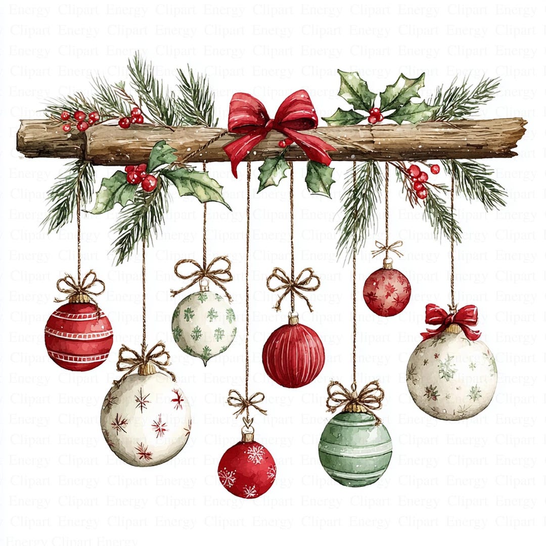 Christmas Decor Clipart | 5 High Quality Jpgs | Digital Download | Clip ...