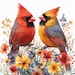 Cardinal Friends Flowers Clipart | 5 High Quality Jpgs | Instant ...