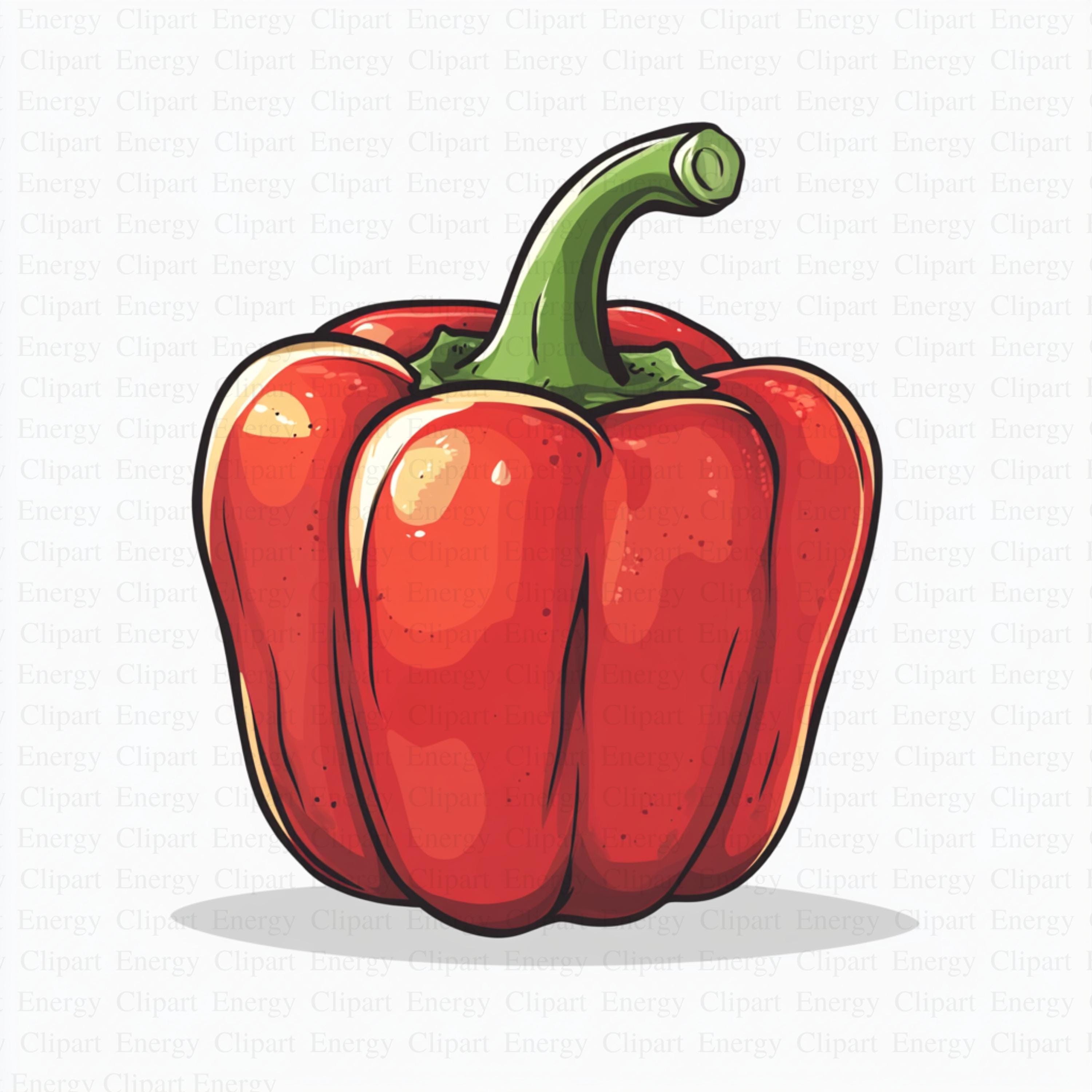 Bell Pepper Clipart 5 High Quality Jpg's Digital Download Bell Pepper ...
