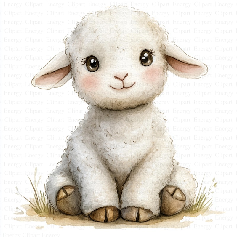Watercolor Lamb Clipart - Etsy
