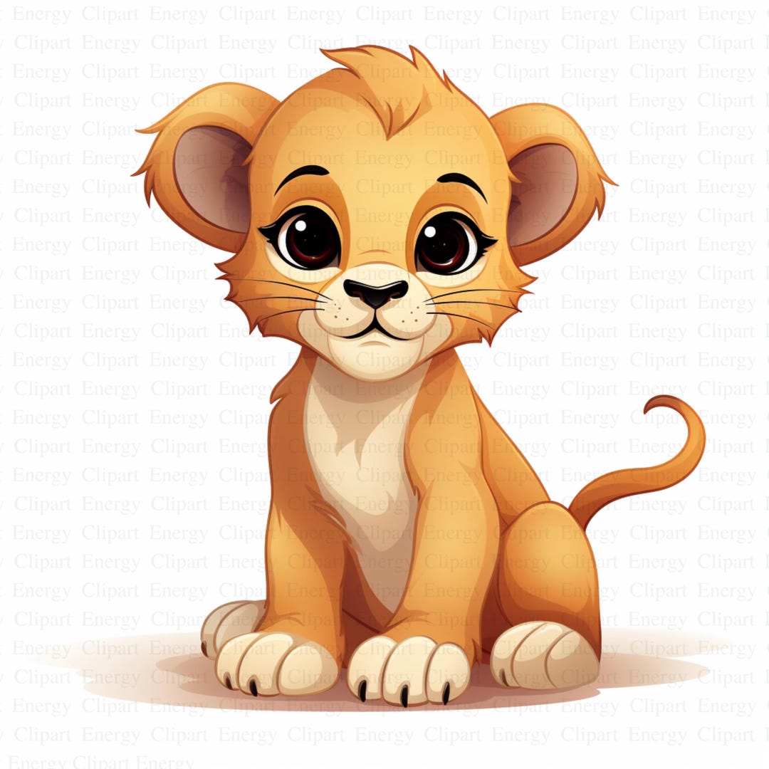 Cute Lion Cub Clipart 5 High Quality Jpg's Digital Download Safari ...