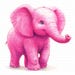Pink Elephant Clipart | 5 High Quality Jpg's | Digital Download ...