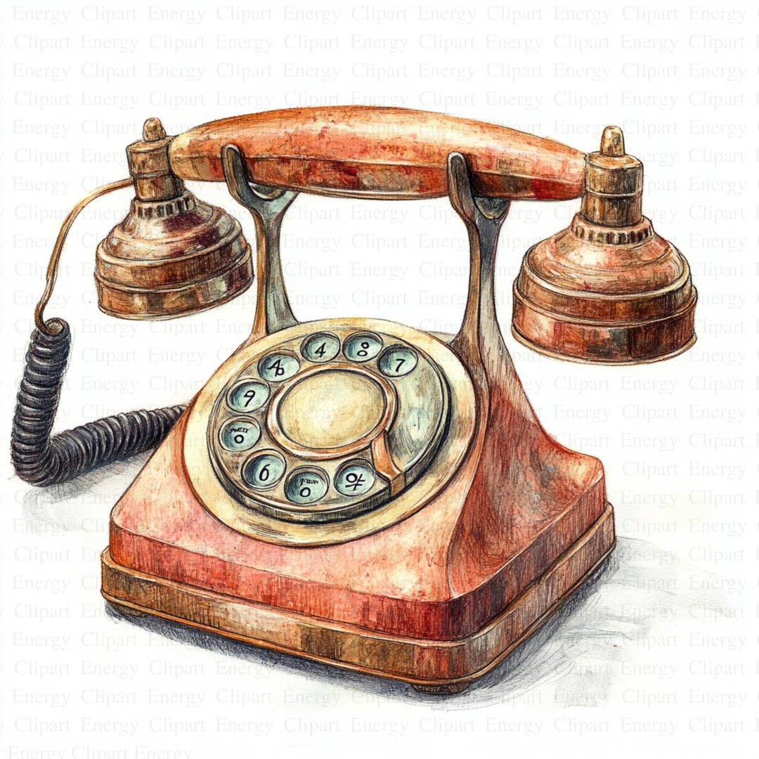 Telephone Clipart | 5 High Quality Jpg's | Digital Download | Vintage ...