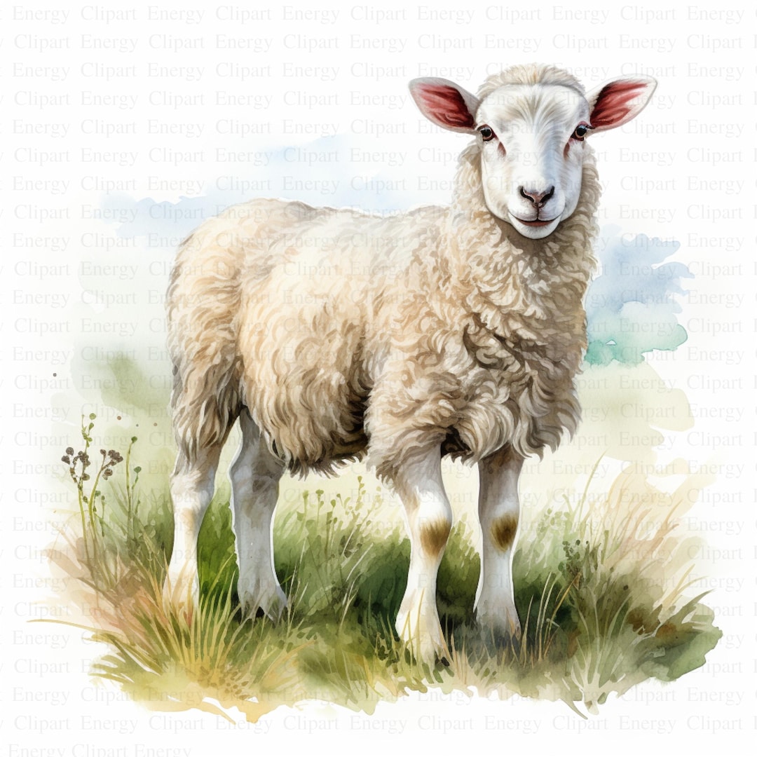 Sheep Clipart | 5 High Quality Jpg's | Digital Download | Farm Animal ...