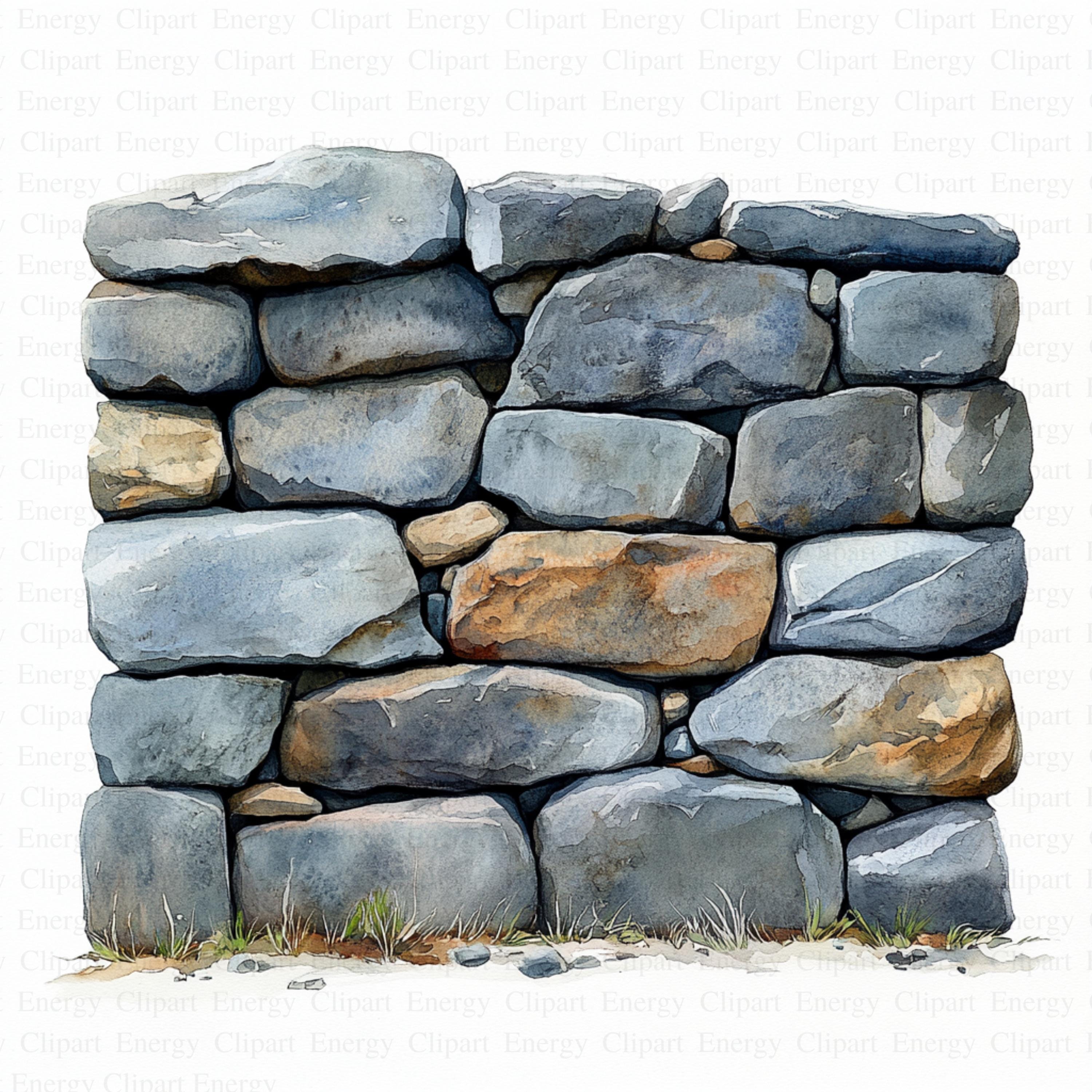 Stone Walls Clipart | 5 High Quality Jpg's | Digital Download | Rustic ...