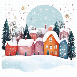 Christmas Card Clipart | 5 High Quality Jpgs | Digital Download ...