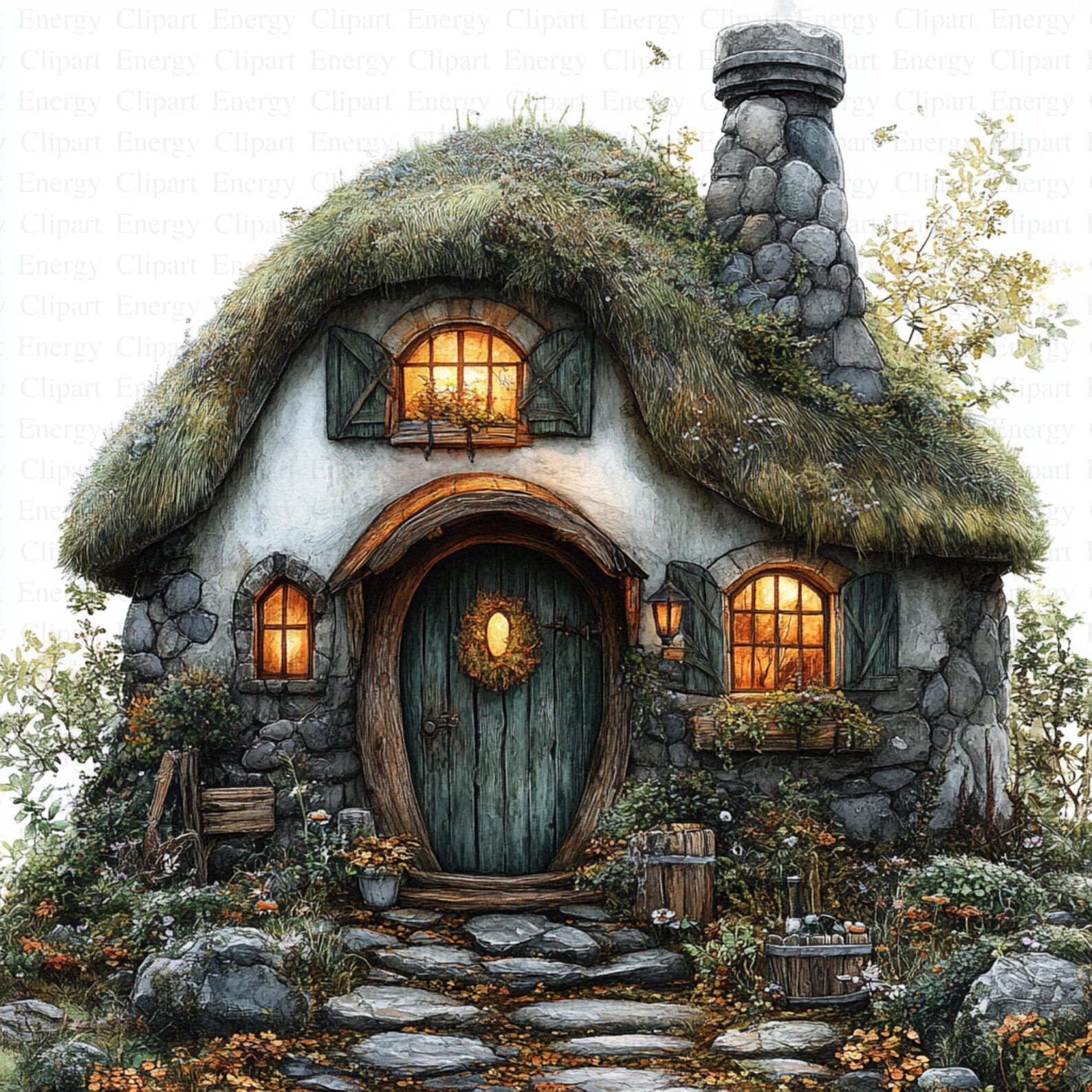 Forest Witch Hut Clipart | 5 High Quality Jpg's | Digital Download ...