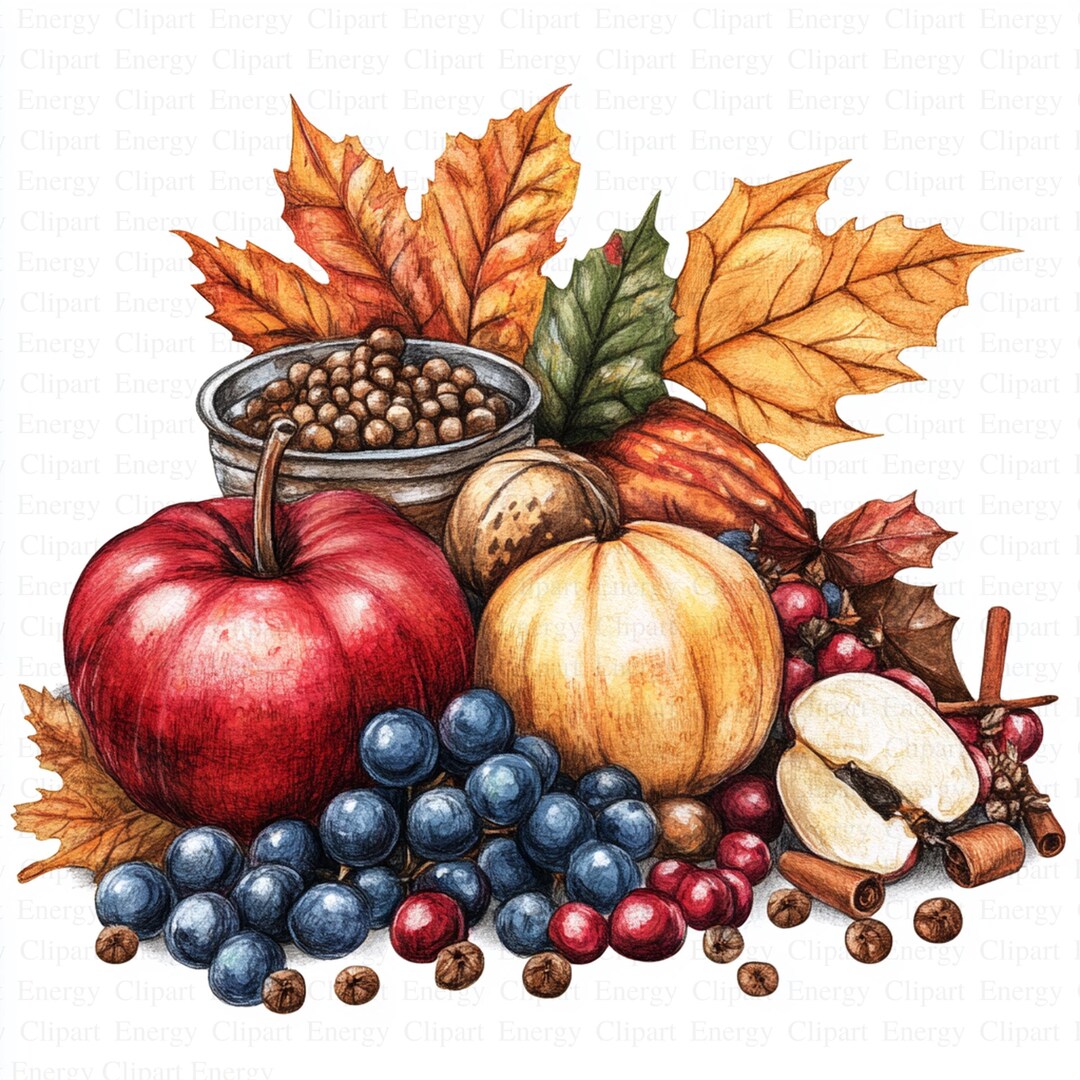 Autumn Spice Clipart | 5 High Quality Jpg's | Digital Download | Fall ...