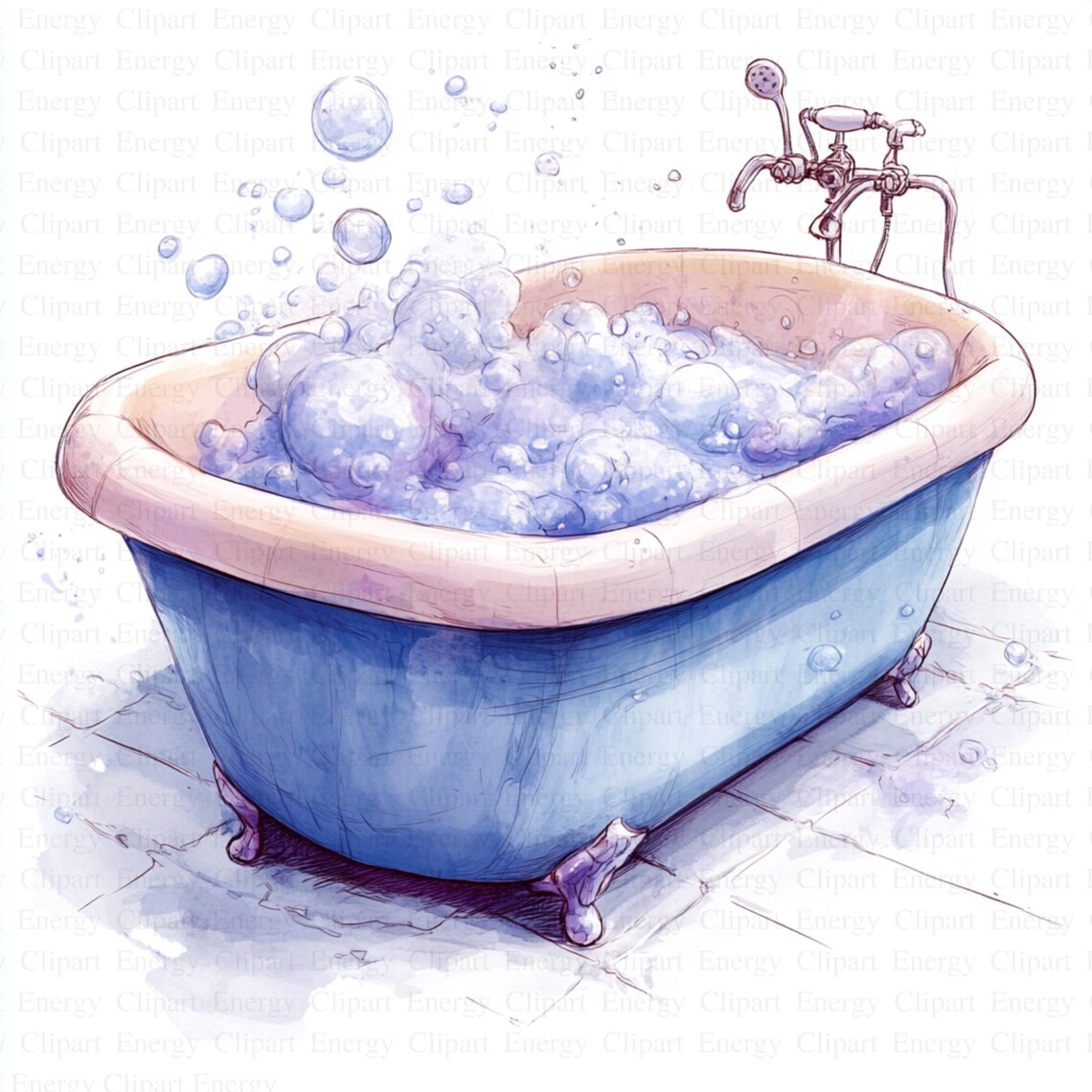 Bubble Bath Clipart 5 High Quality Jpg's Digital Download Cute Bath ...