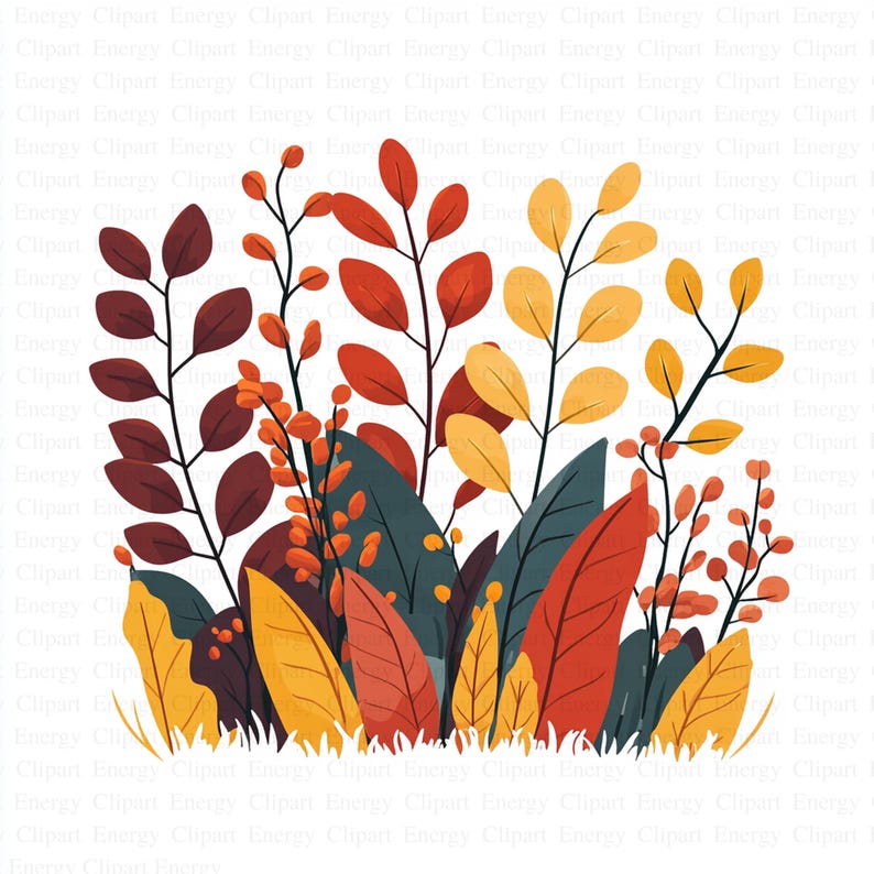 Fall Foliage Clipart | 5 High Quality Jpg's | Digital Download | Autumn ...