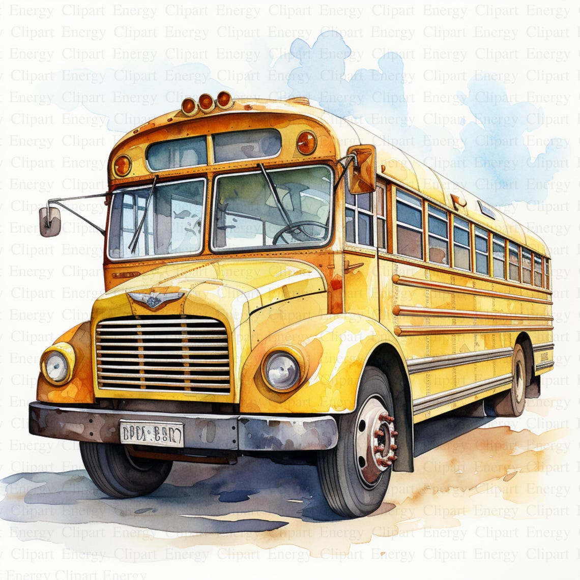 School Bus Clipart | 5 High Quality Jpg's | Digital Download | Yellow ...