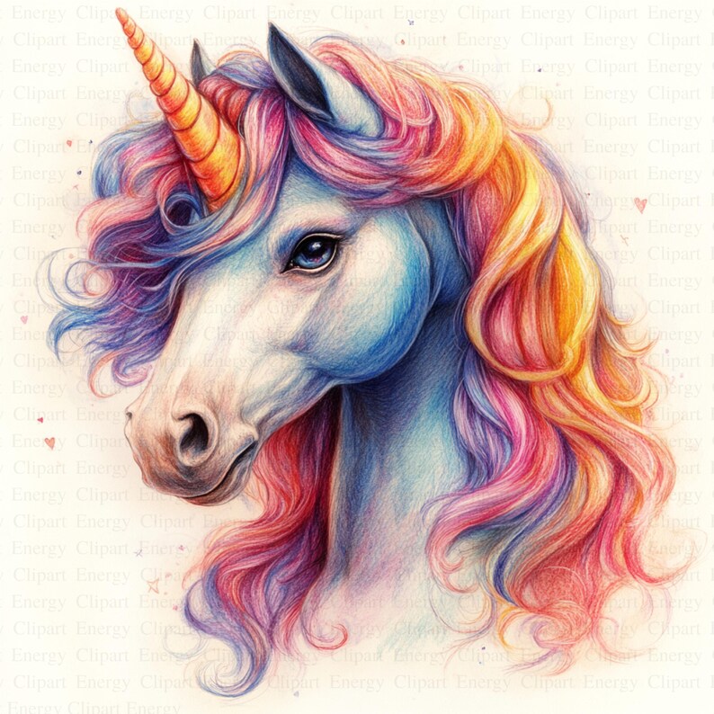 Rainbow Unicorn Clipart | 5 High Quality Jpg's | Digital Download ...