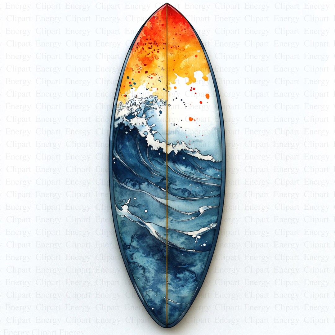 Surfboard Clipart | 5 High Quality Jp's | Digital Download | Beach ...