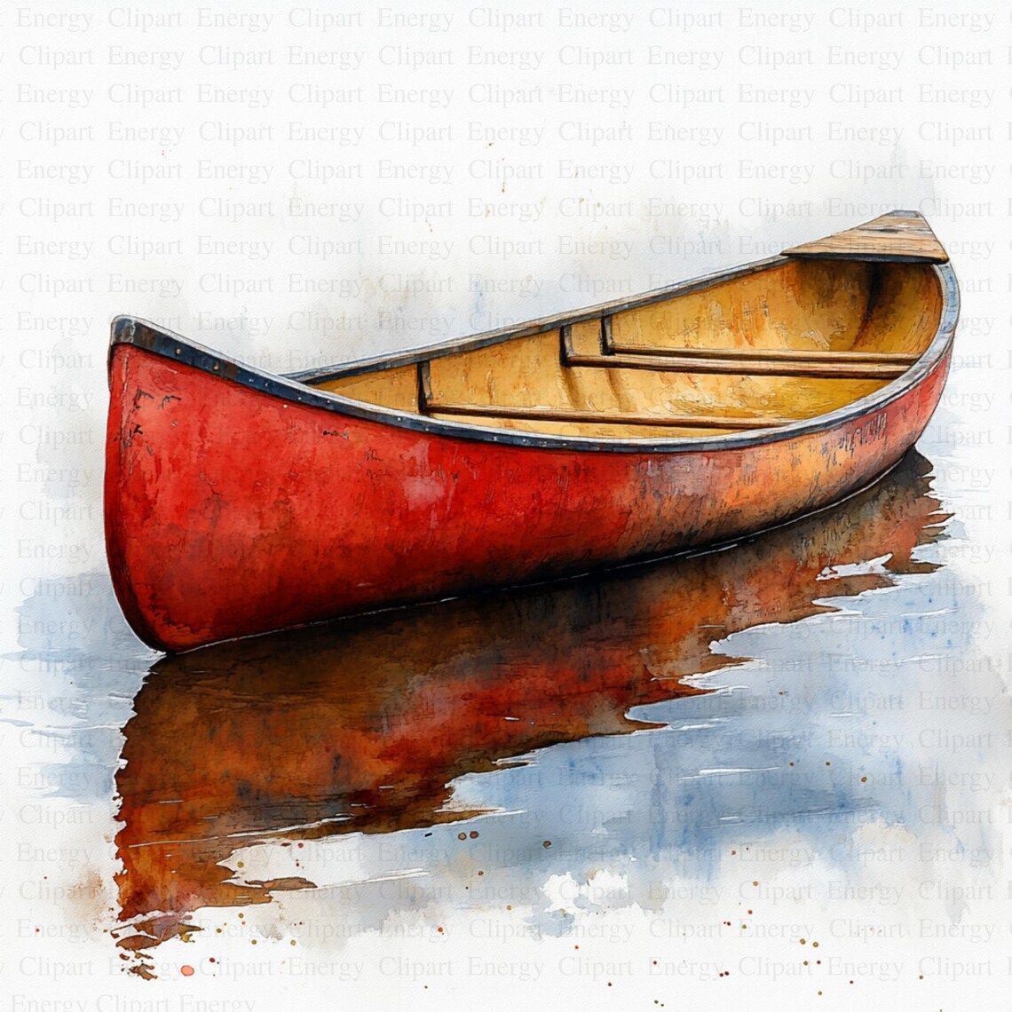 Canoe in Lake Clipart | 5 High Quality Jpgs | Digital Download | Clip ...