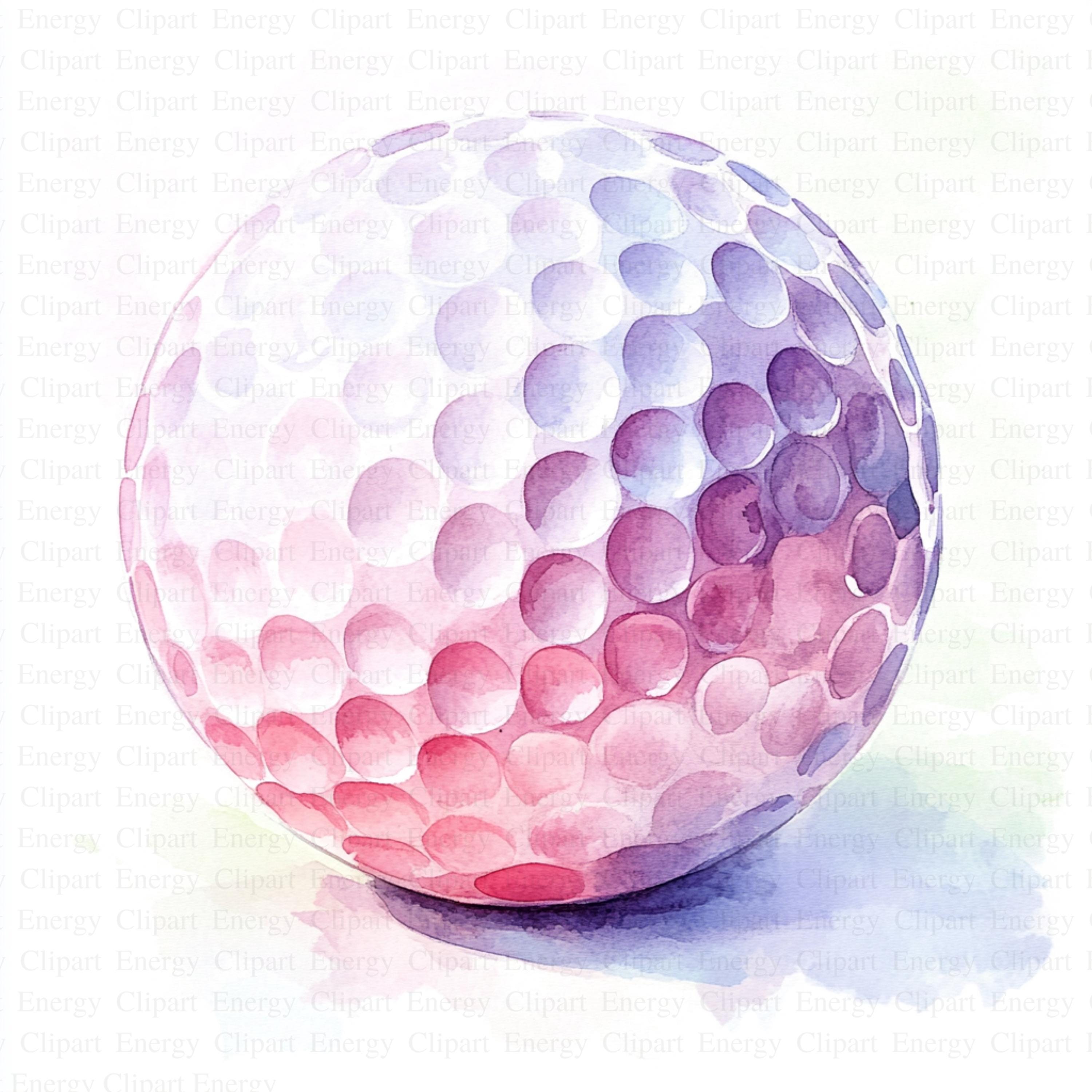 Watercolor Golf Ball Clipart | 5 High Quality Jpg's | Digital Download ...