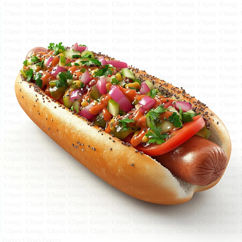 Hot Dog Clipart | 5 High Quality Jpg's | Digital Download | Hot Dog ...