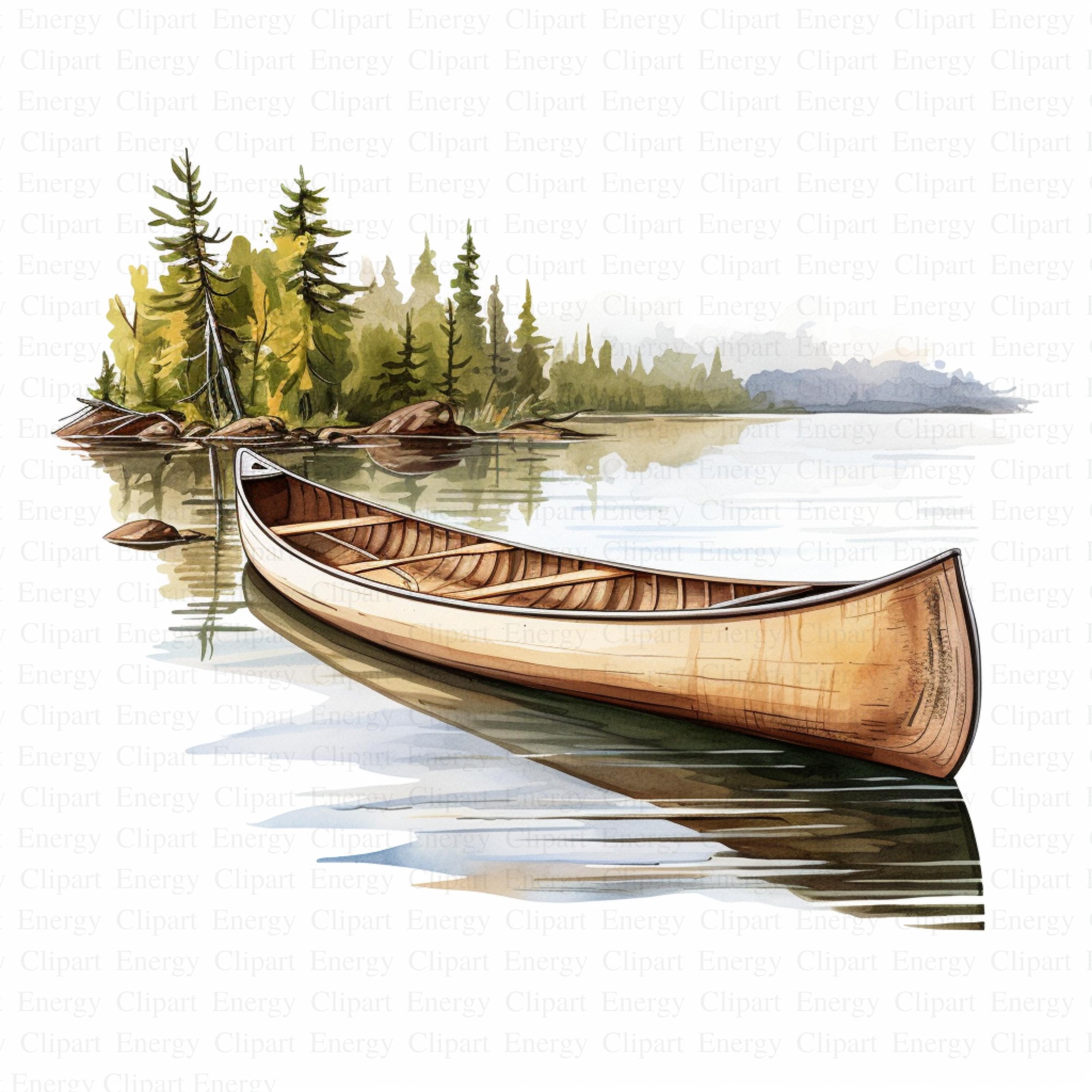 Vintage Canoe Clipart | 5 High Quality Jpg's | Digital Download | Retro ...