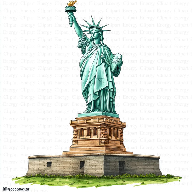 Watrcolor Statue of Liberty Clipart | 10 High Quality Jpgs | Digital ...
