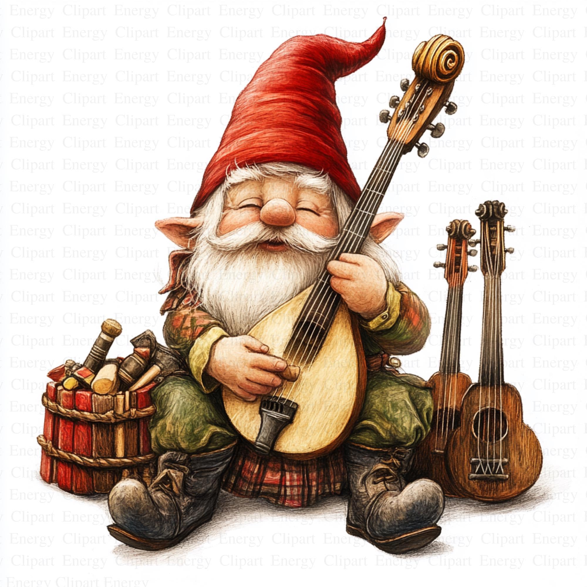 Gnomes With Music Instruments Clipart | 5 High Quality Jpg's | Digital ...