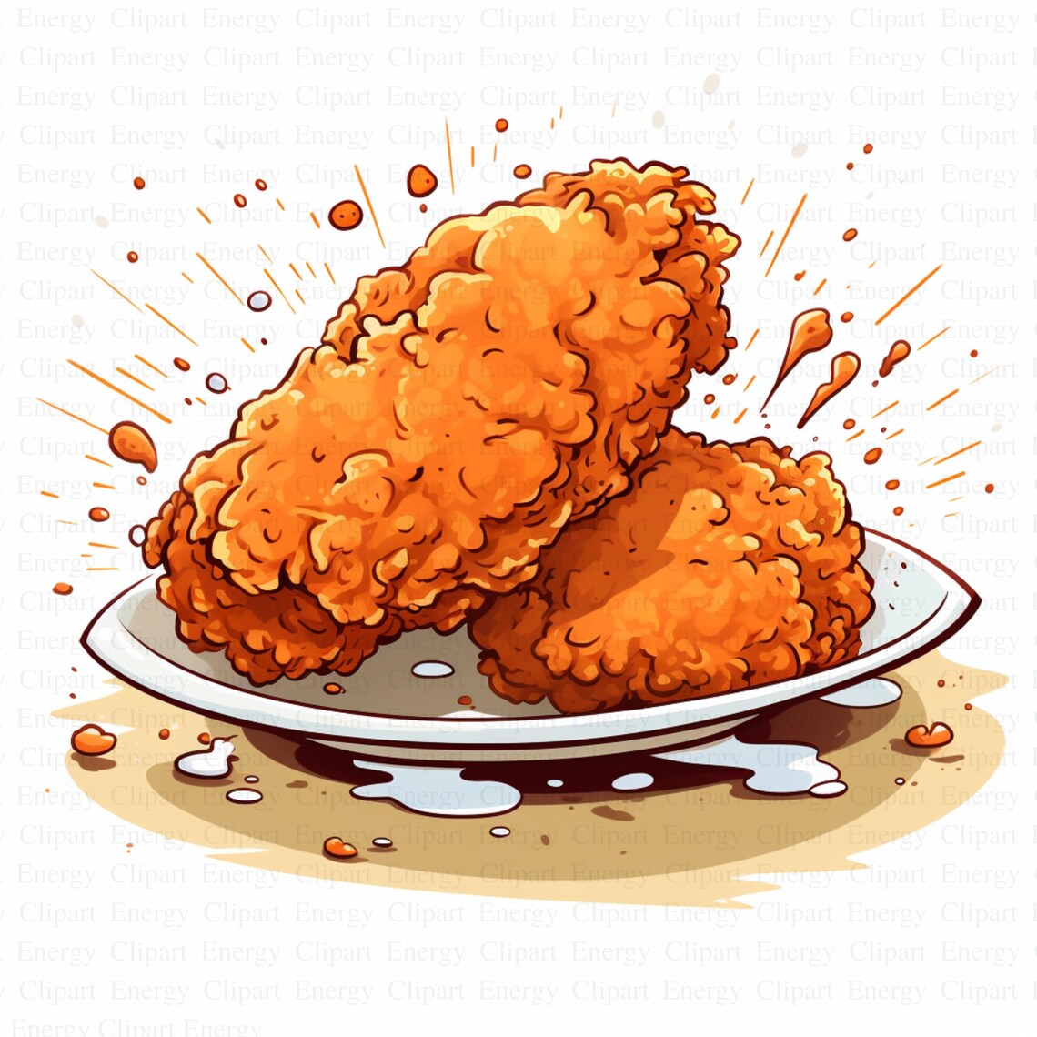 Fried Chicken Clipart | 5 High Quality Jpg's | Digital Download ...