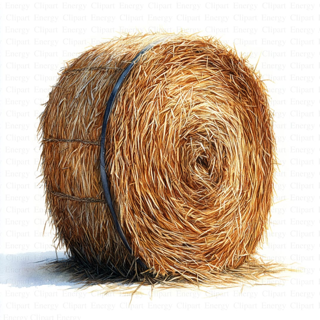 Watercolor Hay Bale Clipart | 5 High Quality Jpg's | Digital Download ...