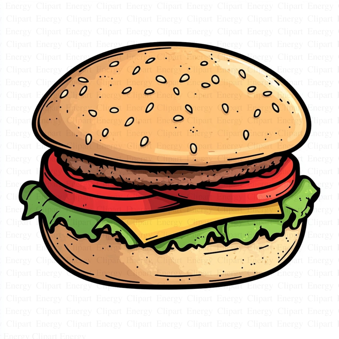 Hamburger Clipart | 5 High Quality Jpg's | Digital Download | Burger ...