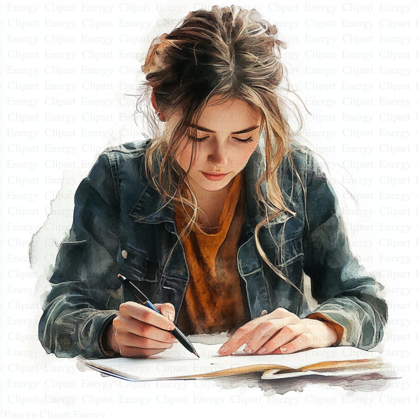 Woman Writing Clipart | 5high Quality Jpgs | Digital Download | Junk ...