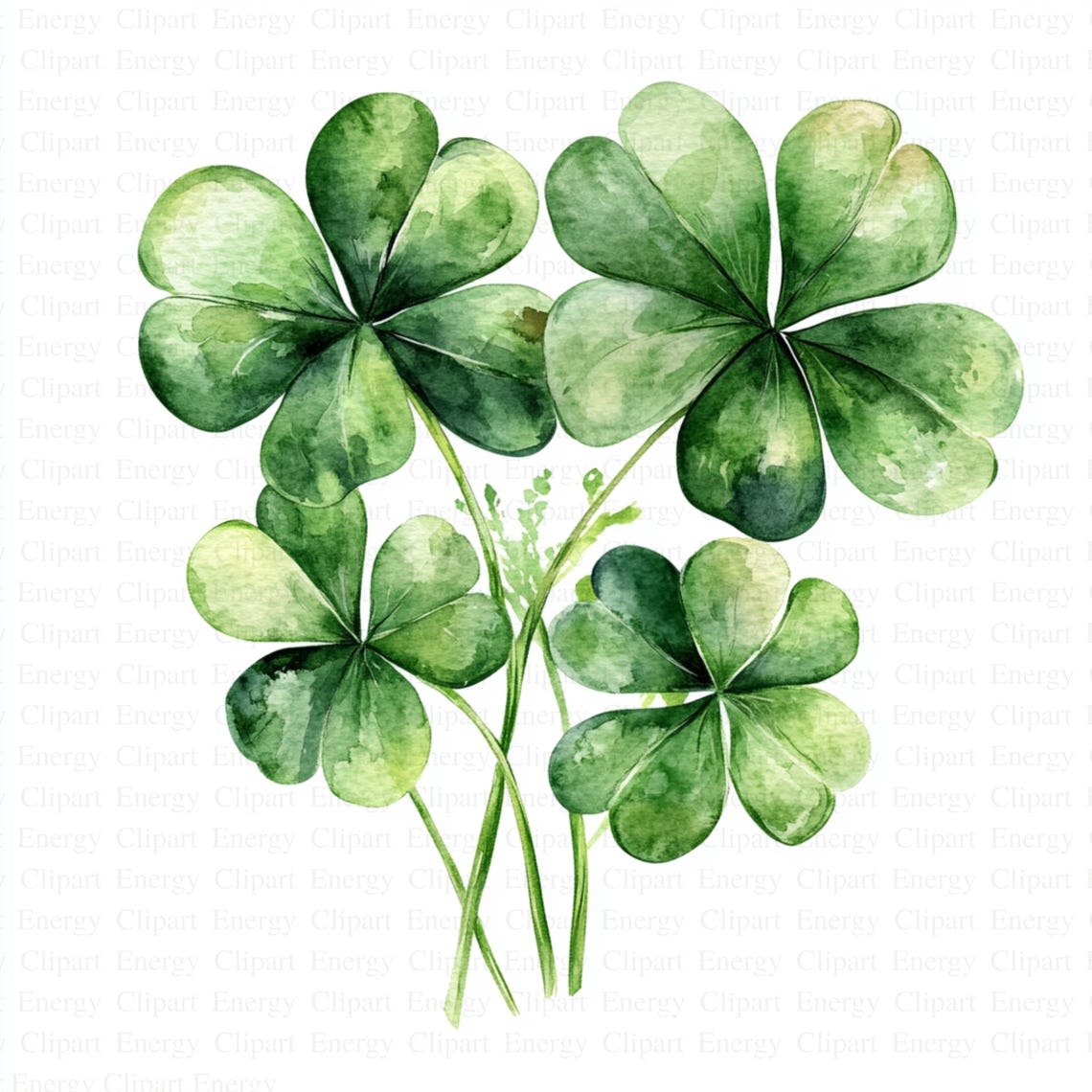 Watercolor Shamrock Clipart | 5 High Quality Jpg's | Digital Download ...