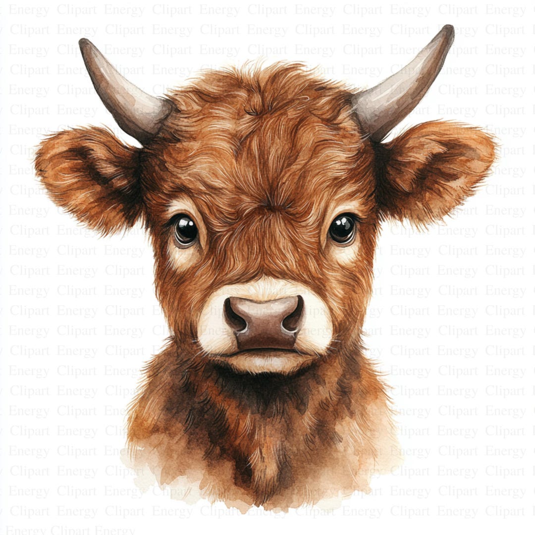 Highland Cow Baby Clipart | 5 High Quality Jpg's| Digital Download ...