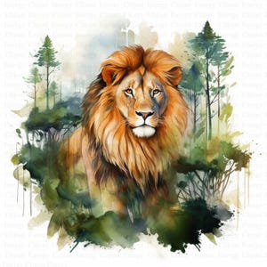 Lion Clipart | 5 High Quality Jpg's | Digital Download | Wild Animal ...