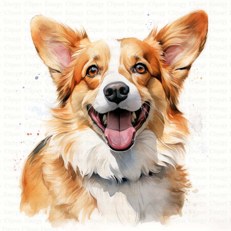 Watercolor Corgi Clipart | 5 High Quality Jpg's | Digital Download ...