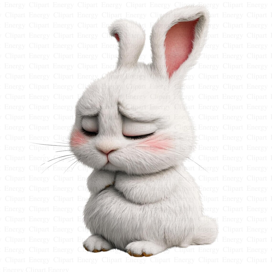 Sad Bunny Clipart | 5 High Quality Jpgs | Digital Download | Fluffy ...