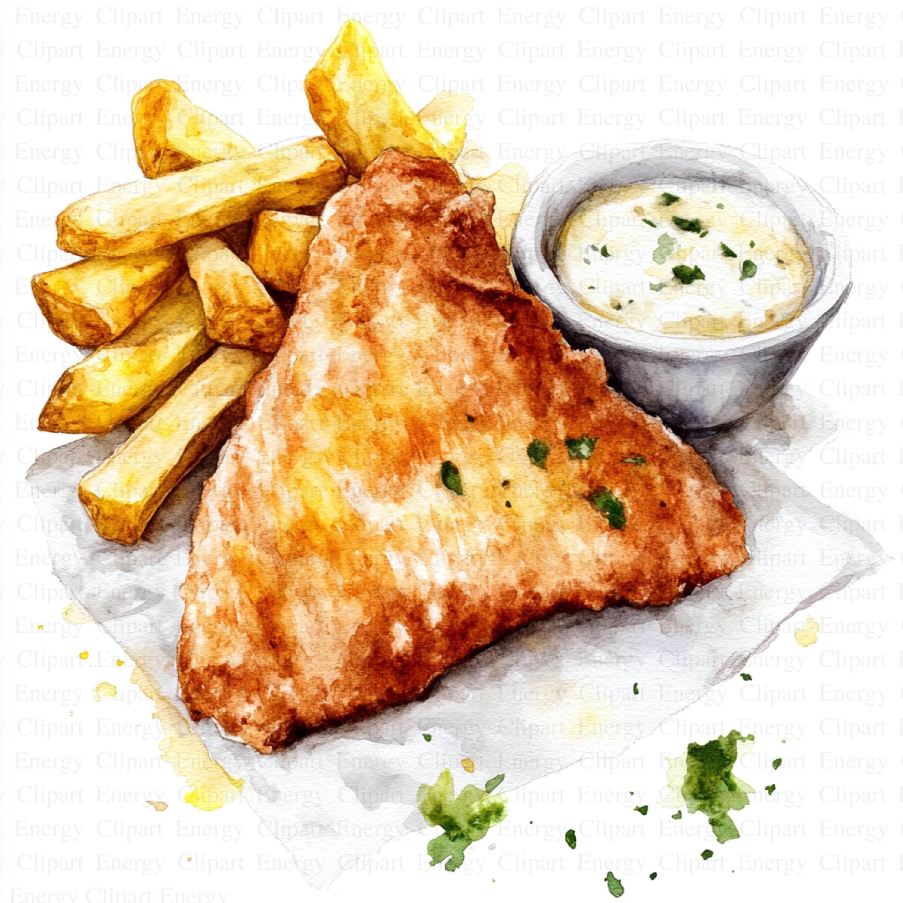 Fish and Chips Clipart | 5 High Quality Jpg's | Digital Download | Fish ...