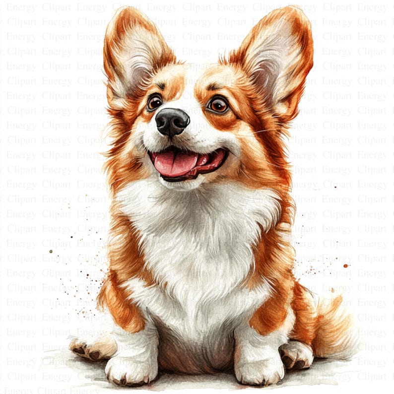 Watercolor Corgi Clipart | 5 High Quality Jpg's | Digital Download ...