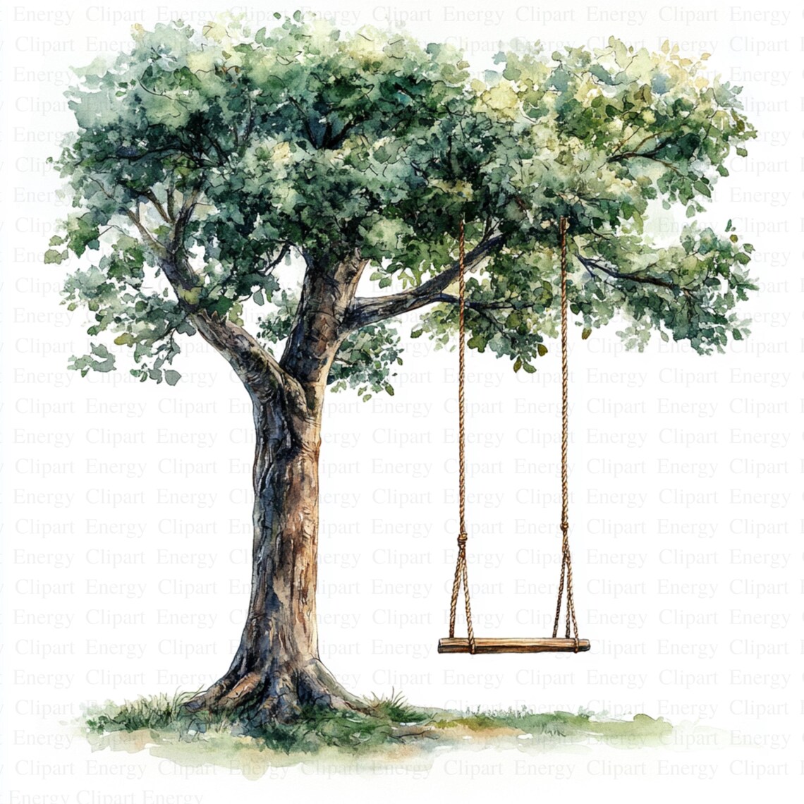 Watercolor Tree Swing Clipart | 5 High Quality Jpg's | Digital Download ...