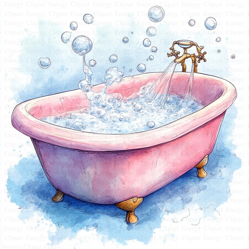 Bubble Bath Clipart | 5 High Quality Jpg's | Digital Download | Cute ...