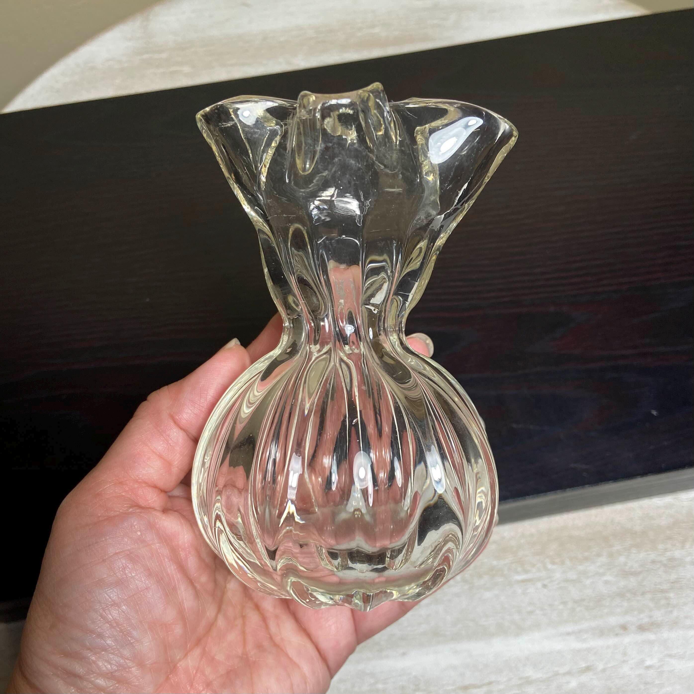 Hand-blown Stretch Glass Pinch Rim Vase, Twos Company, Unique Look VGC ...