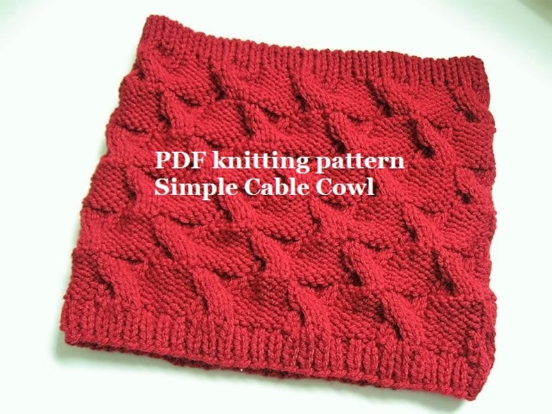 Warm, Cozy, and Textured Cowl PDF Knitting Pattern, Worsted Weight Yarn ...
