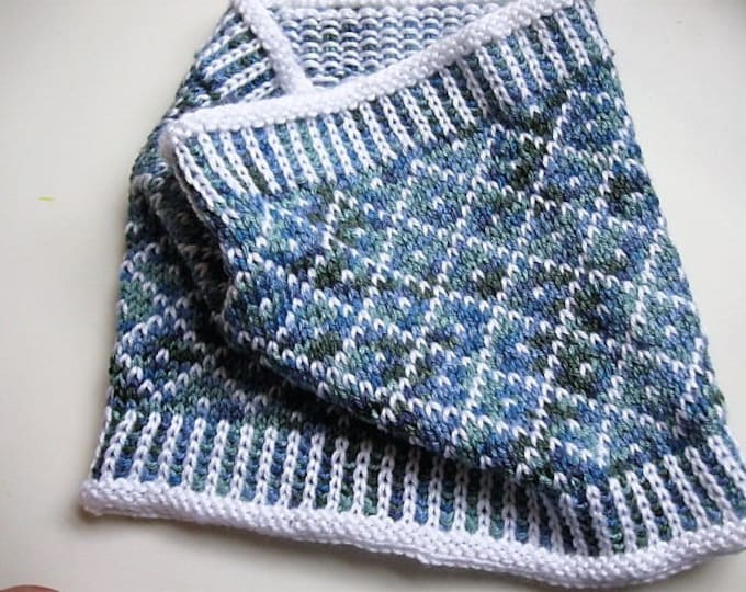 Fair Isle Pattern Cowl 1 Two Colors Easy Fair Isle Knit - Etsy