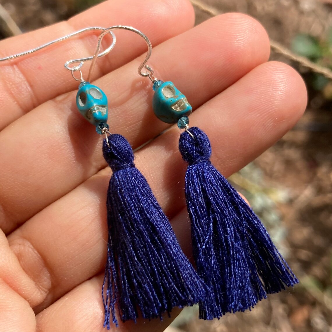 Halloween Earrings, Day of the Dead Tassel Earrings - Etsy