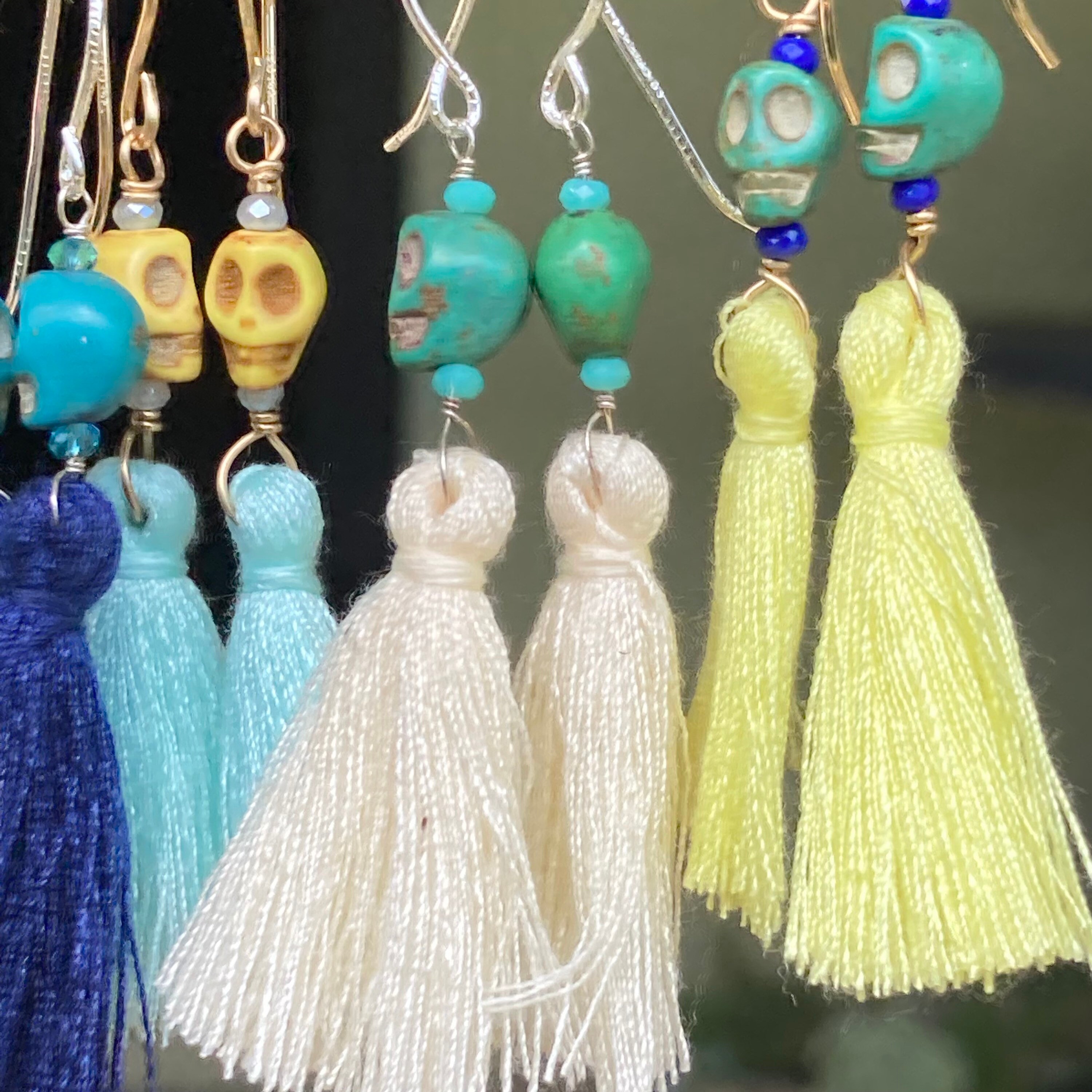 Halloween Earrings, Day of the Dead Tassel Earrings - Etsy