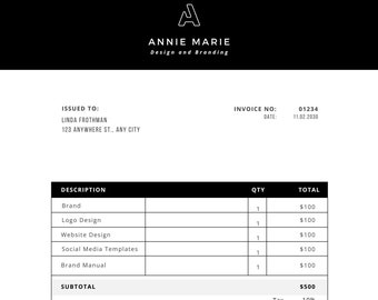 Invoice Template, Business Invoice, Receipt Invoice, Printable Invoice ...