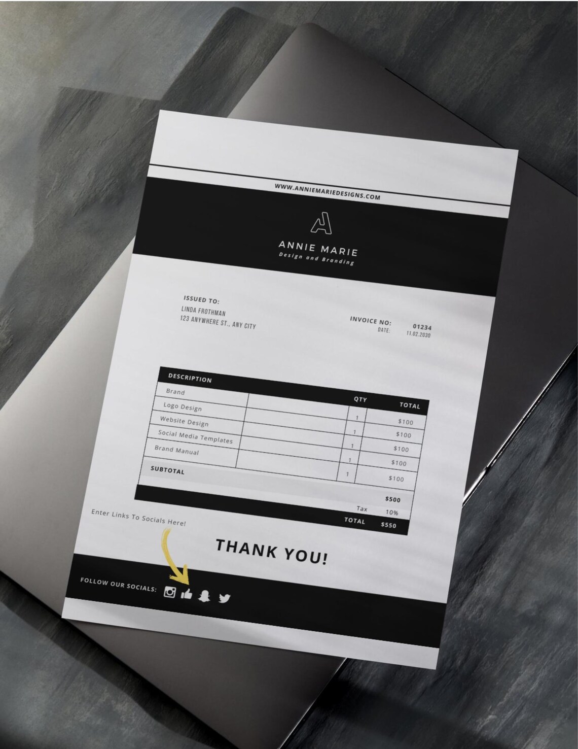 Invoice Template, Business Invoice, Receipt Invoice, Printable Invoice ...