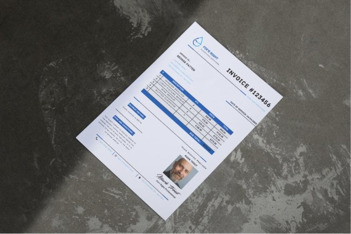 Invoice Template, Handyman, Auto Repair, Client Intake Form, Plumbing ...