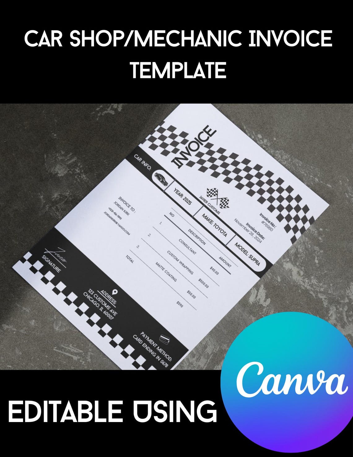 Invoice Template, Receipt Template, Editable Invoice, Receipt Invoice ...