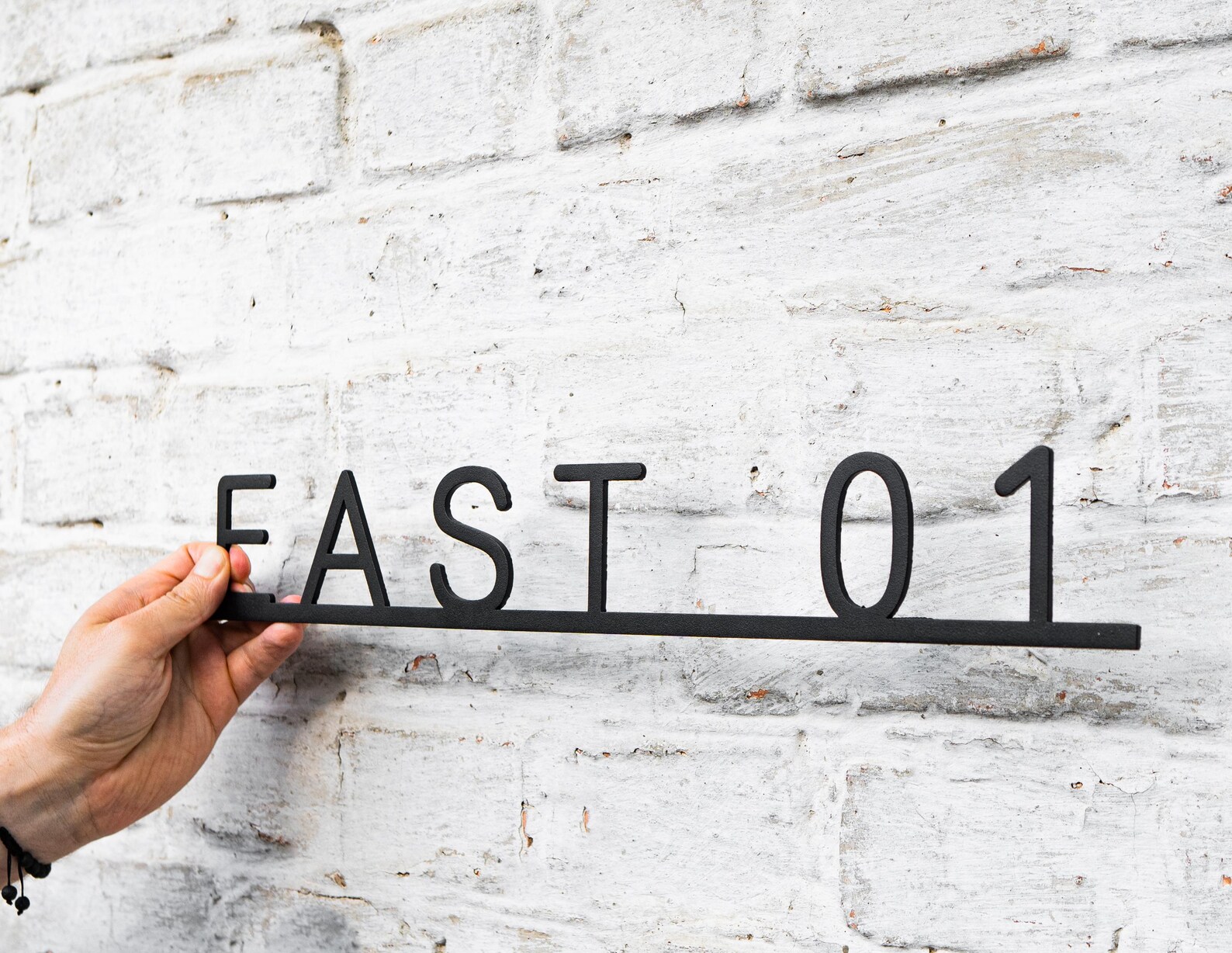 Rustic Metal Address Sign, Metal House Number Sign Horizontal, Metal ...