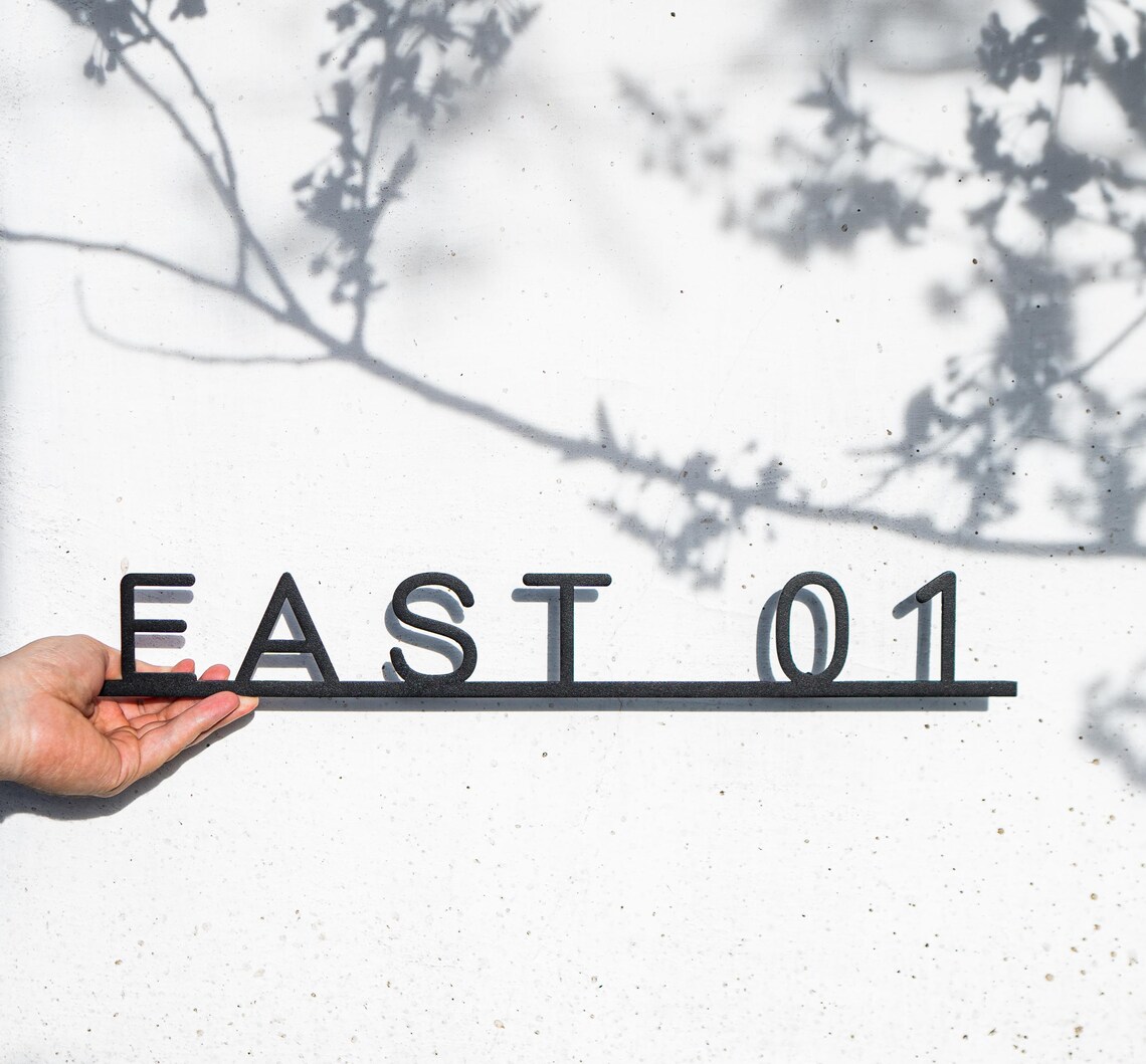 Rustic Metal Address Sign, Metal House Number Sign Horizontal, Metal ...