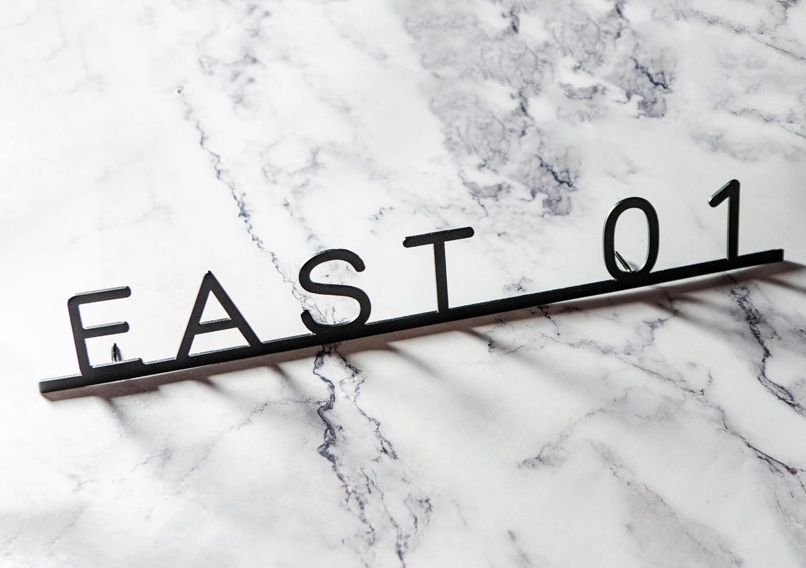 Rustic Metal Address Sign, Metal House Number Sign Horizontal, Metal ...